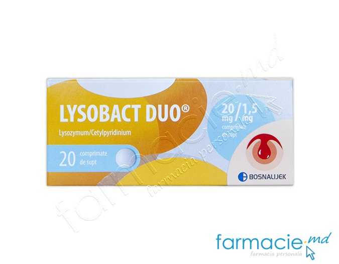 Lysobact DUO® comp. de supt 20 mg +1,5 mg N10x2